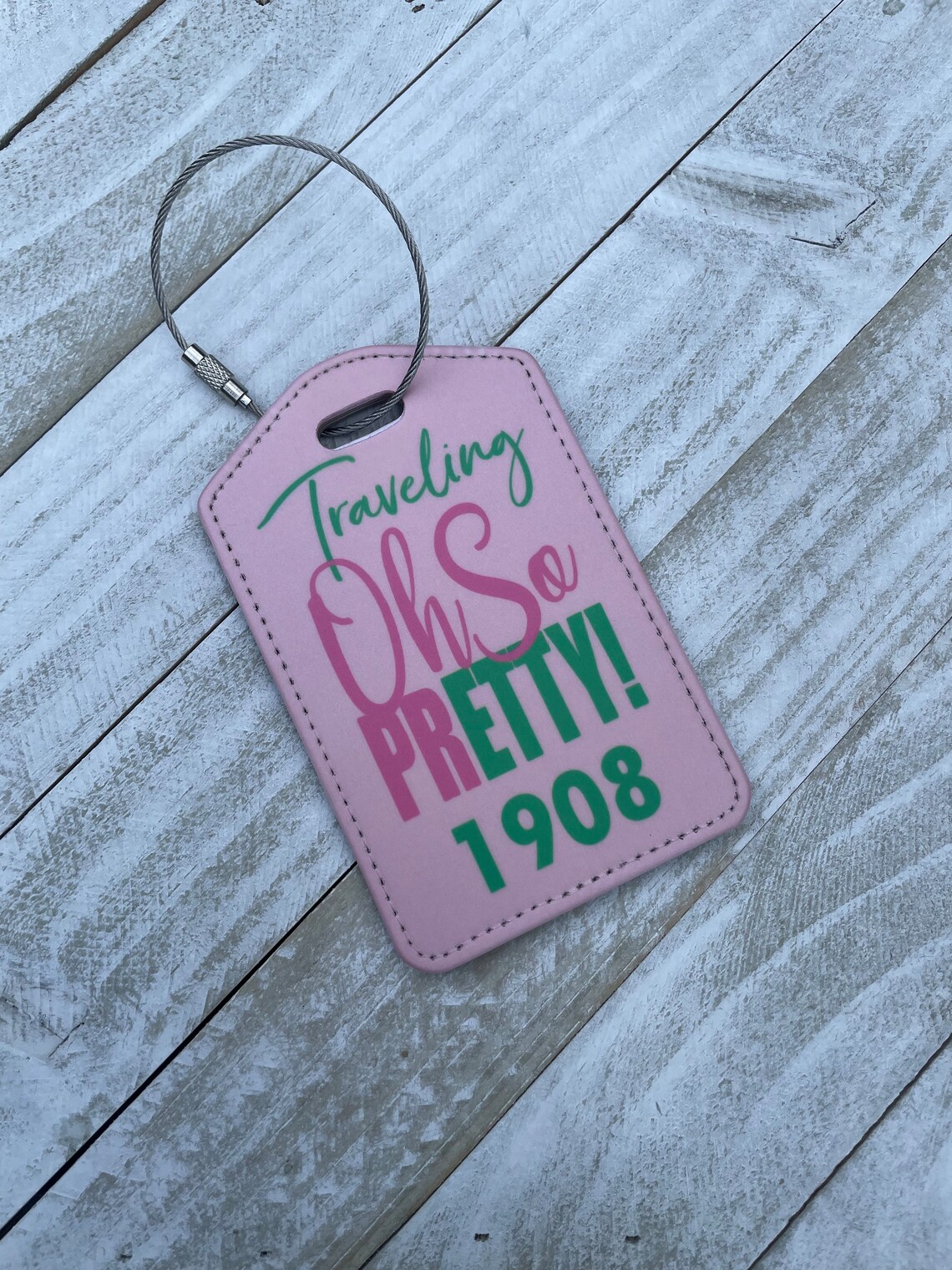 AKA Sorority Inspired Luggage Tag, AKA Luggage Tag, 1908 Luggage Tag - Etsy