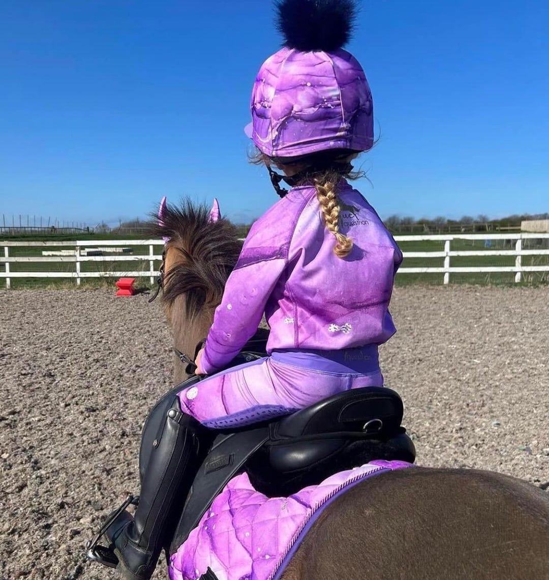 Equestrian Horse Riding Set Lavender Marble Print Matchy Baselayer ...