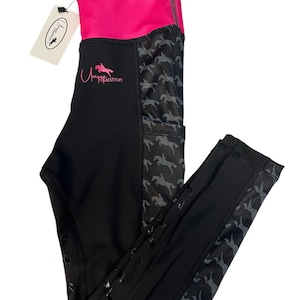 Equestrian Horse Riding Set Hot Pink/black With Cute Horse Print Full ...