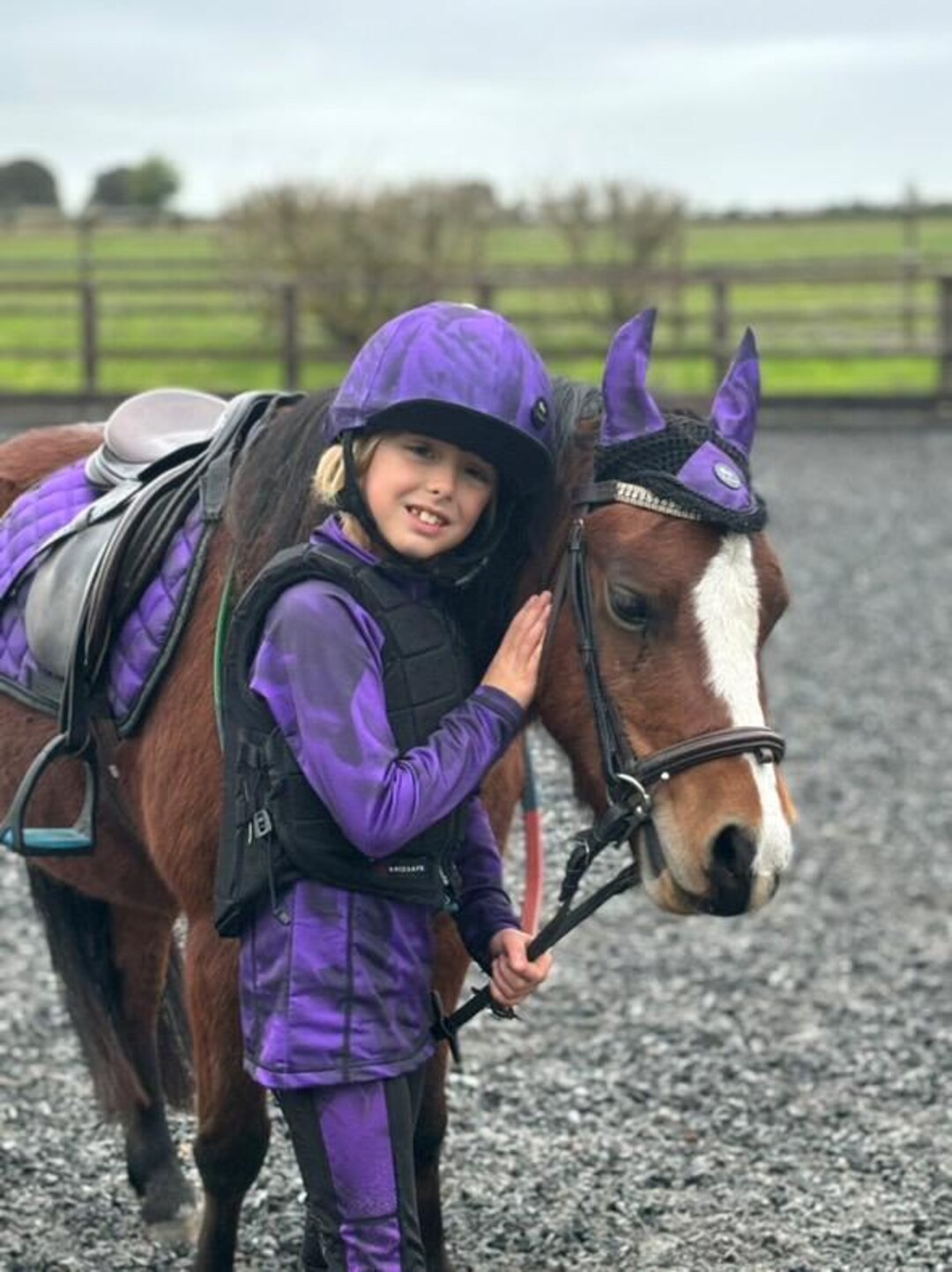 Equestrian Horse Riding Set Purple Tie Die Print Full Matchy Matchy for ...