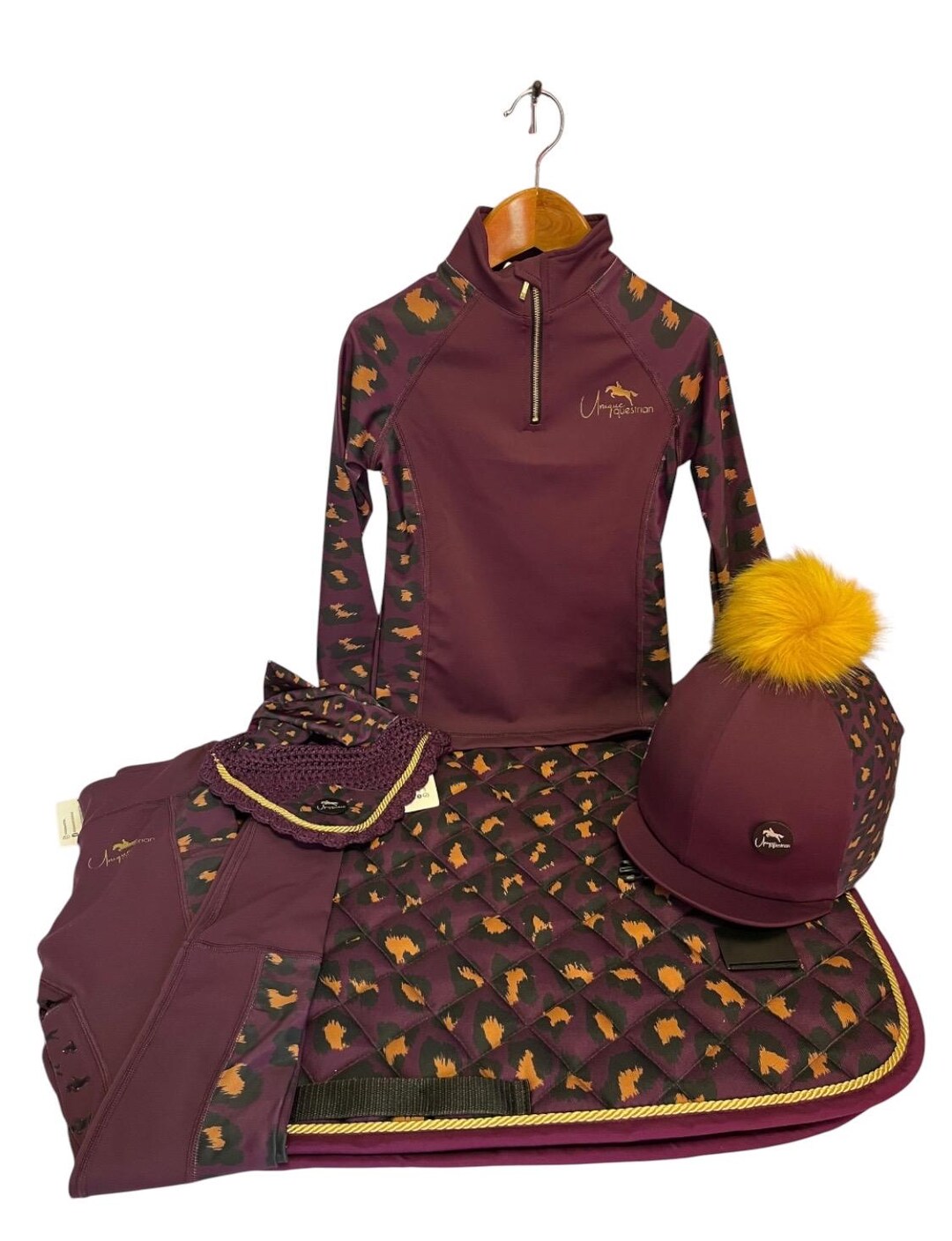 Equestrian Horse Riding Set Plum Leopard Print Fully Matchy Set ...