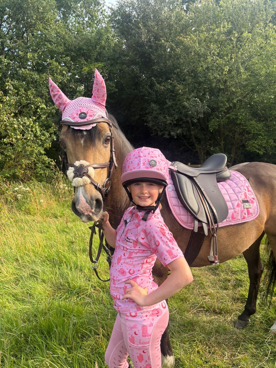 Girl's Riding Set - Children's Dusty Pink Howdy Cowgirl Horse Riding ...