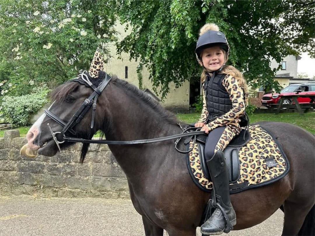 Equestrian Horse Riding Set Black Leopard Print Full Matchy for Adults ...