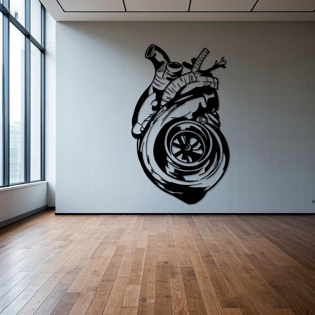 Turbo Heart Laser Cut Files Svg Dxf Png Dwg High-quality PDF Wall Art ...