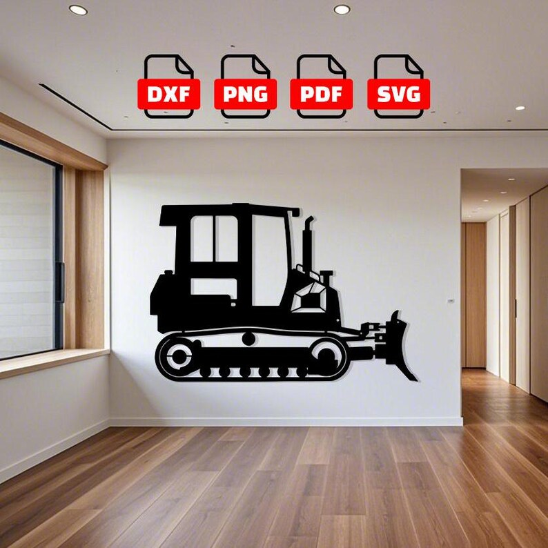 Bulldozer Laser Cutting File | Svg, Png, Dxf, High-quality PDF ...
