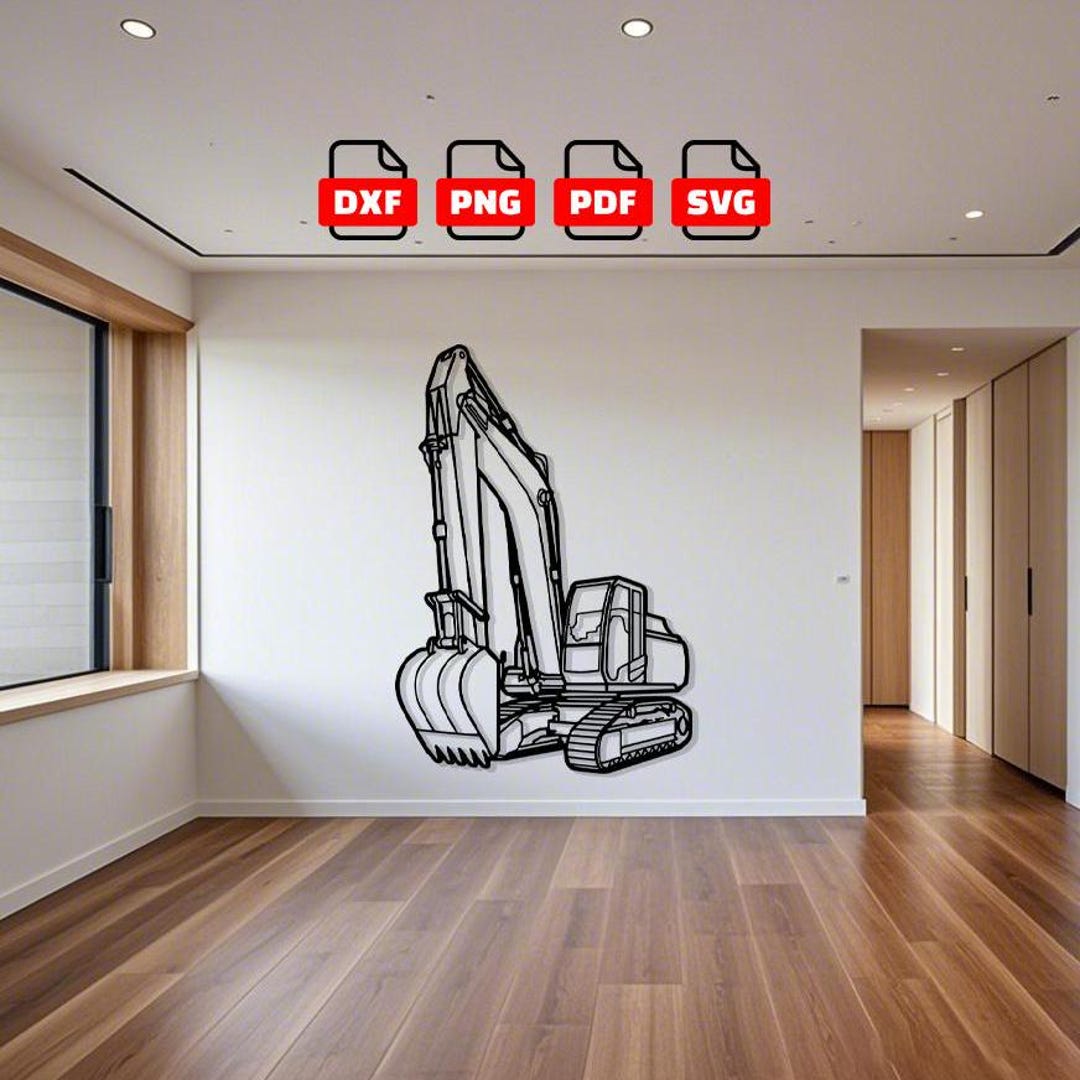 Excavator Laser Cutting File Svg, ğng, Dxf, High-quality PDF Instant ...