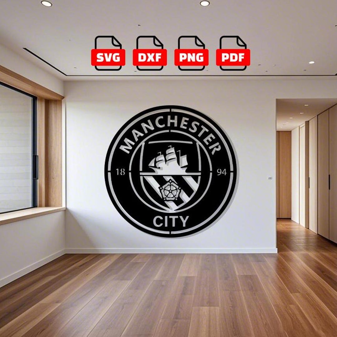 Manchester City Logo | Laser Cutting File | Svg, Png, Dxf, High-quality ...