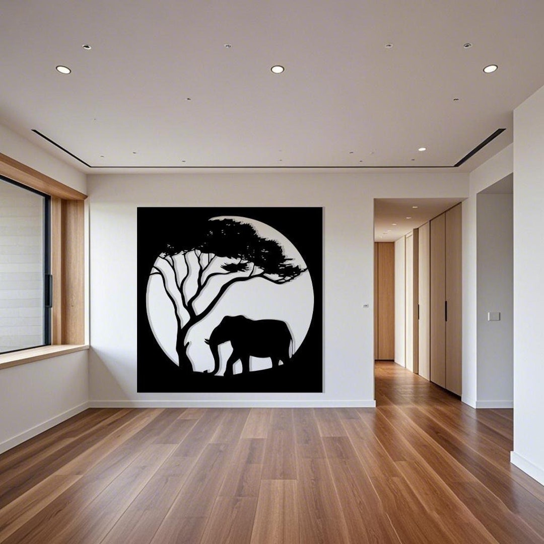 Elephant Under Tree Svg Dxf Png Dwg High-quality PDF – Nature Elephant ...