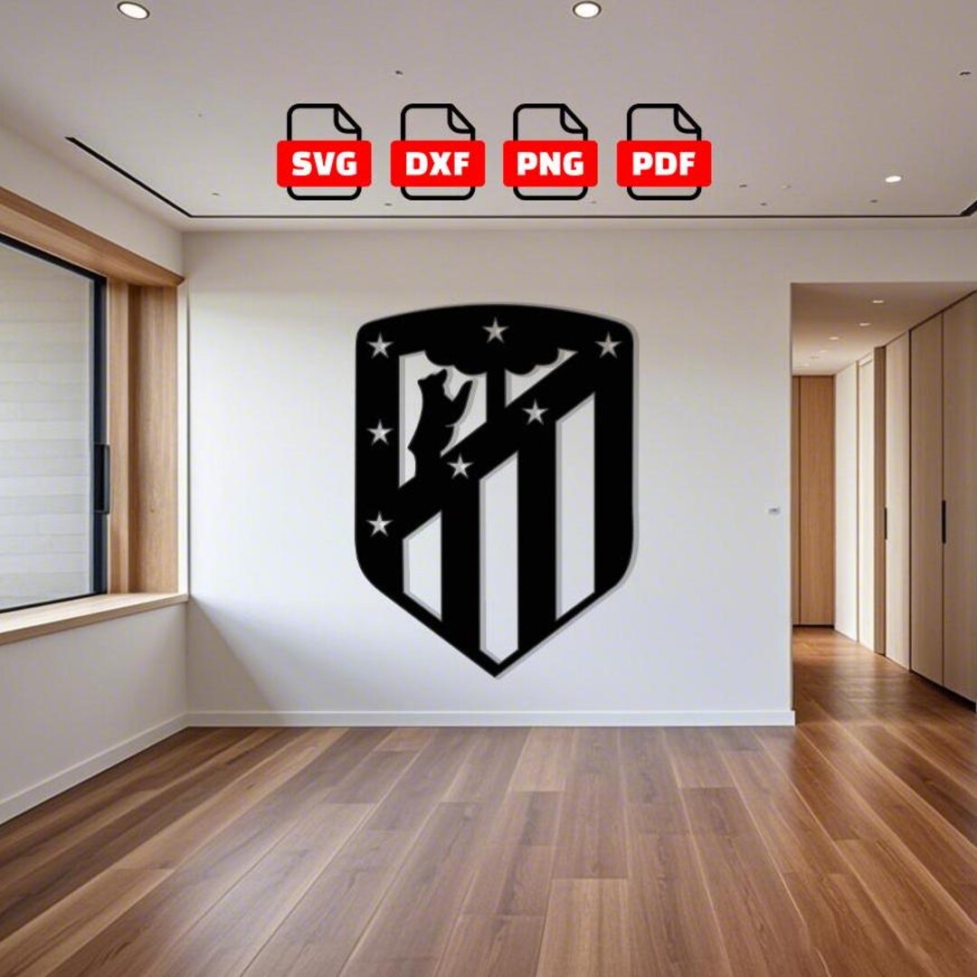 Atletico Madrid Logo | Laser Cutting File | Dxf, Svg, Png, Pdf ...