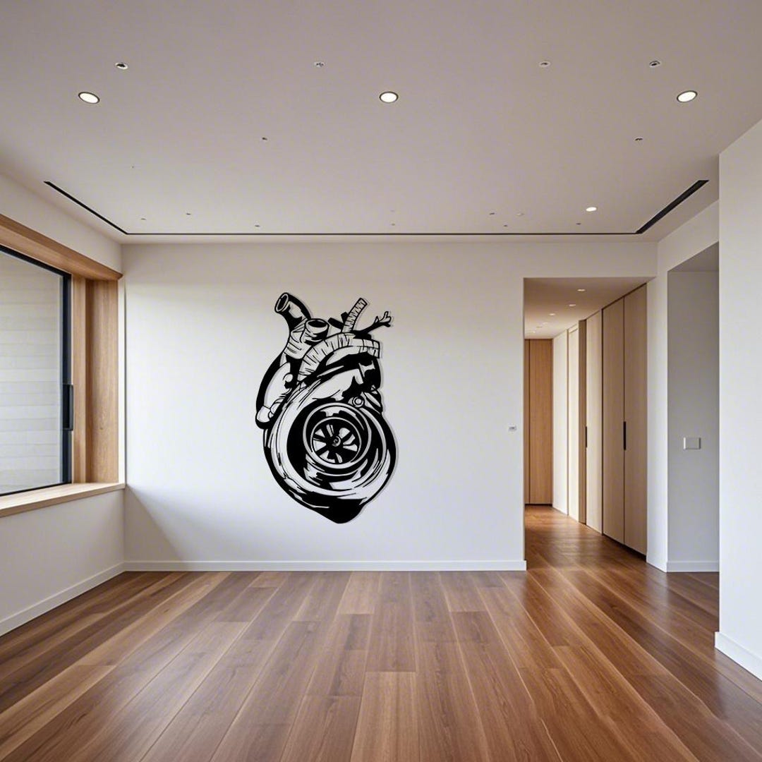 Turbo Heart Laser Cut Files Svg Dxf Png Dwg High-quality PDF Wall Art ...