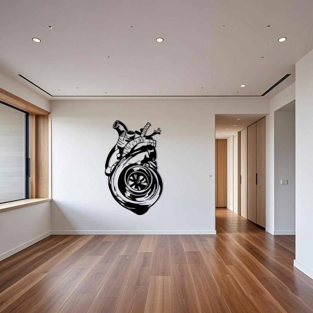 Turbo Heart Laser Cut Files Svg Dxf Png Dwg High-quality PDF Wall Art ...