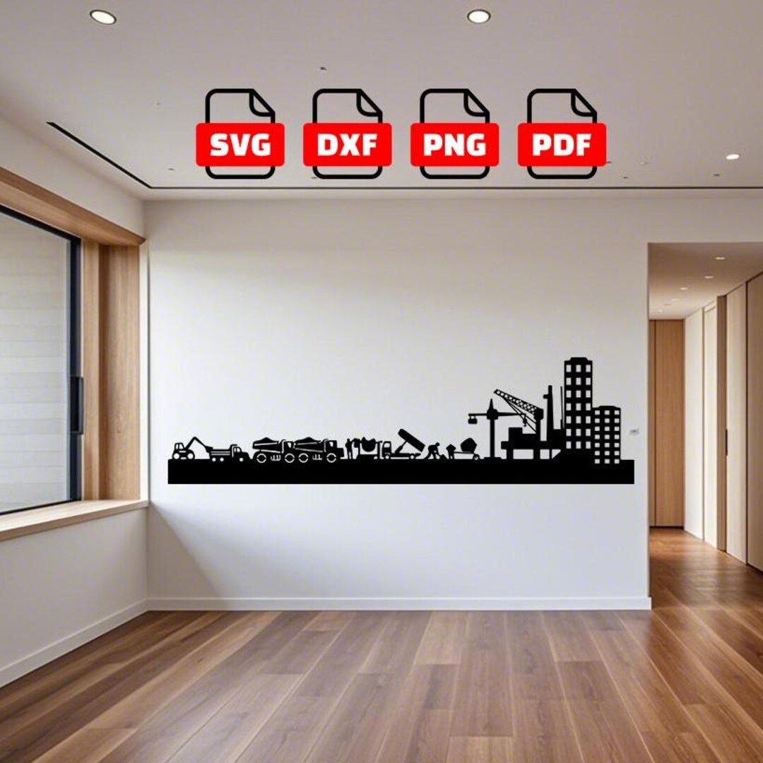 Construction Site Laser Cutting File | Svg, Png, Dxf, High-quality PDF ...