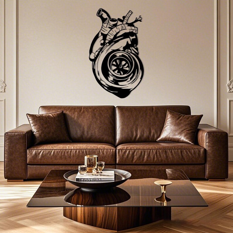 Turbo Heart Laser Cut Files Svg Dxf Png Dwg High-quality PDF Wall Art ...