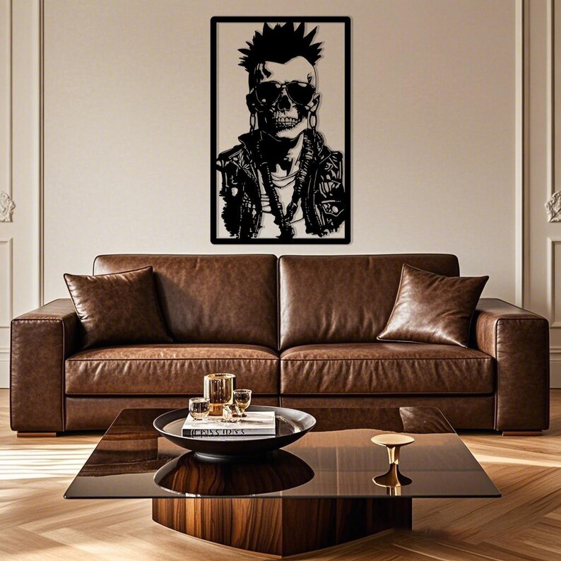 Punk Skull Laser Cut Files Svg Dxf Png High-quality PDF – Wall Art ...