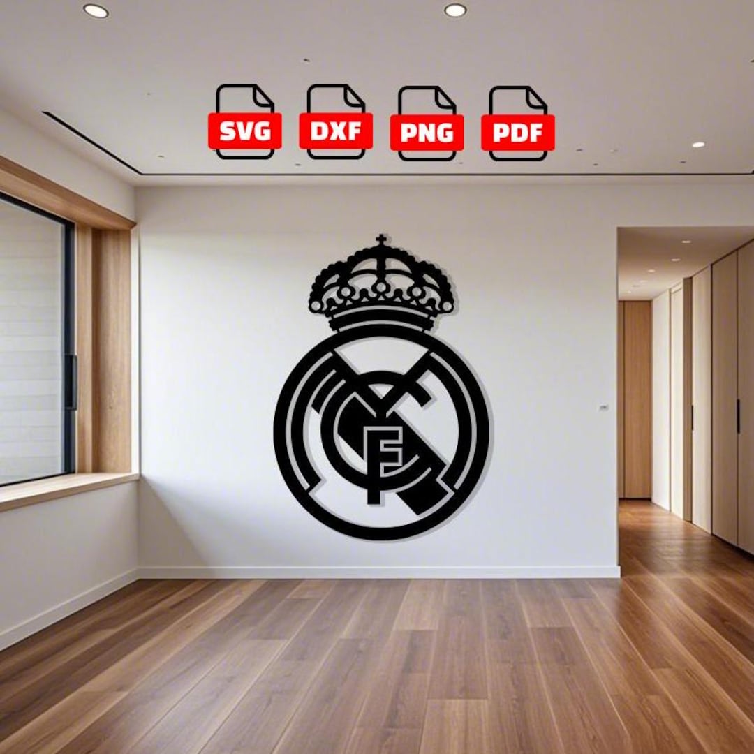 Real Madrid Logo | Laser Cutting File | Svg, Png, Dxf, High-quality PDF ...