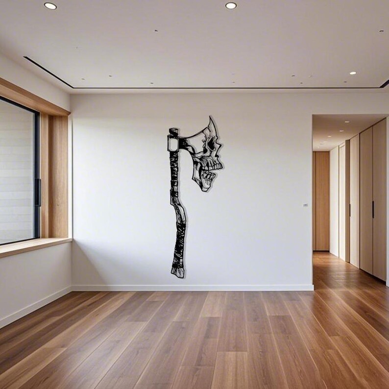 Skull Ax Laser Cut Files Svg Dxf Png High-quality PDF – Wall Art, Decal ...