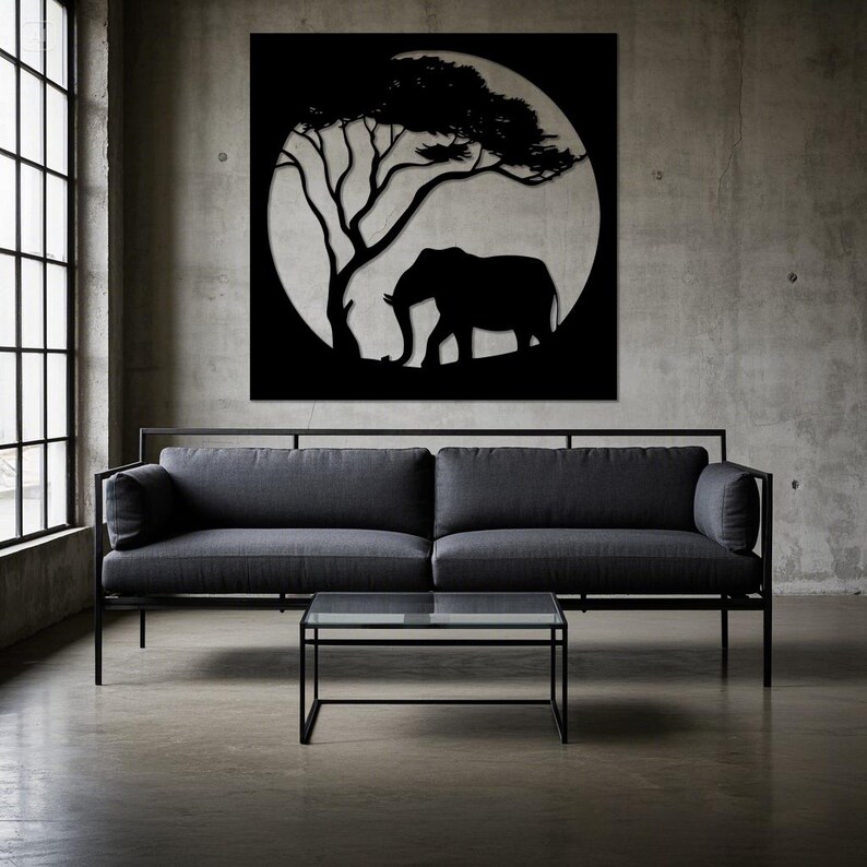 Elephant Under Tree Svg Dxf Png Dwg High-quality PDF – Nature Elephant ...