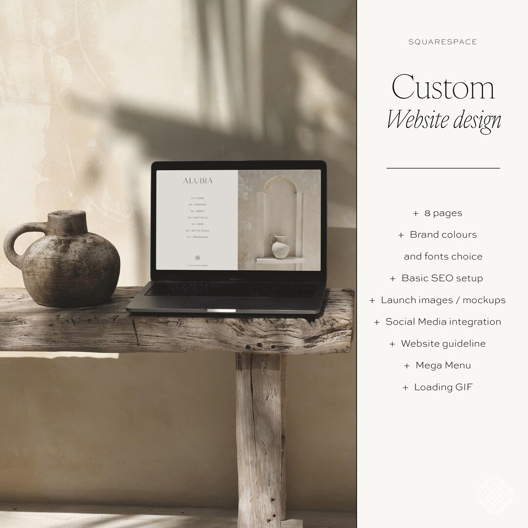 Custom Website Design Bundle Squarespace Design Minimalist Website ...