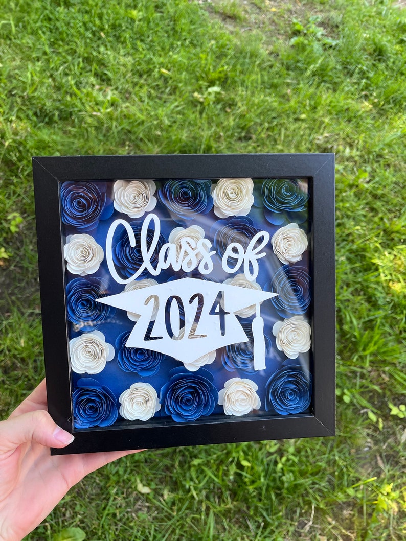 Class of 2025 Graduation Flower Shadow Box, Grad, Graduation Gift - Etsy