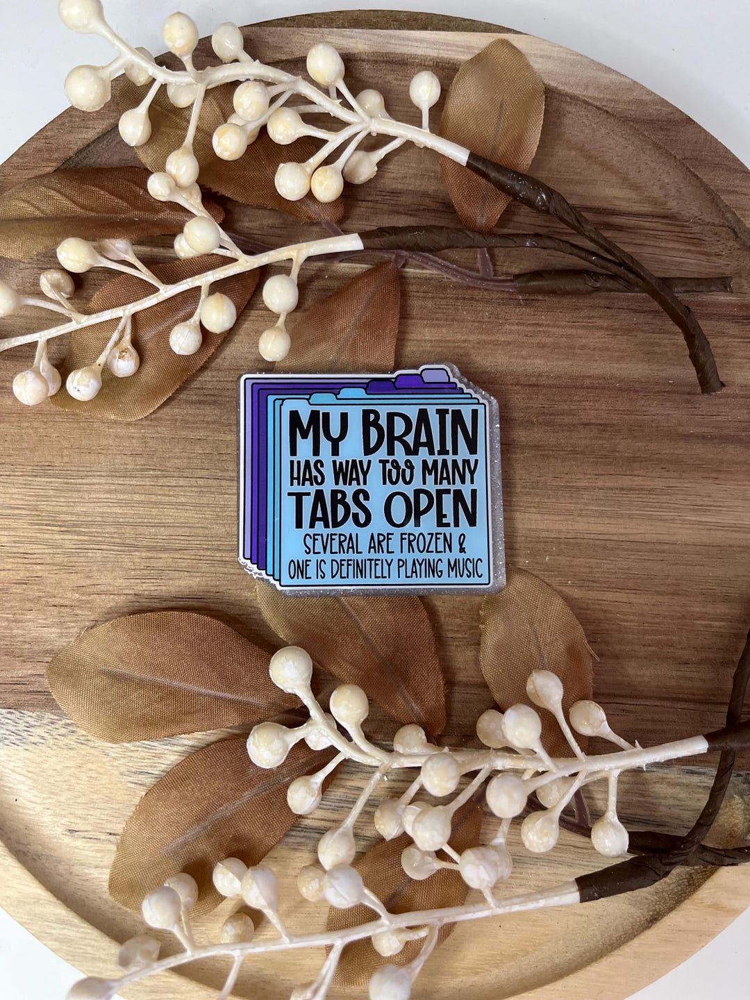 Too Many Tabs Brain Badge Reel, Funny Teacher Nurse Gift - Etsy