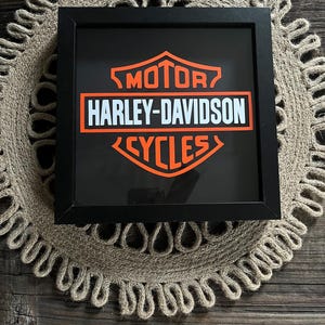 Harley Davidson Flower Shadow Box,motorcycle, Harley - Etsy