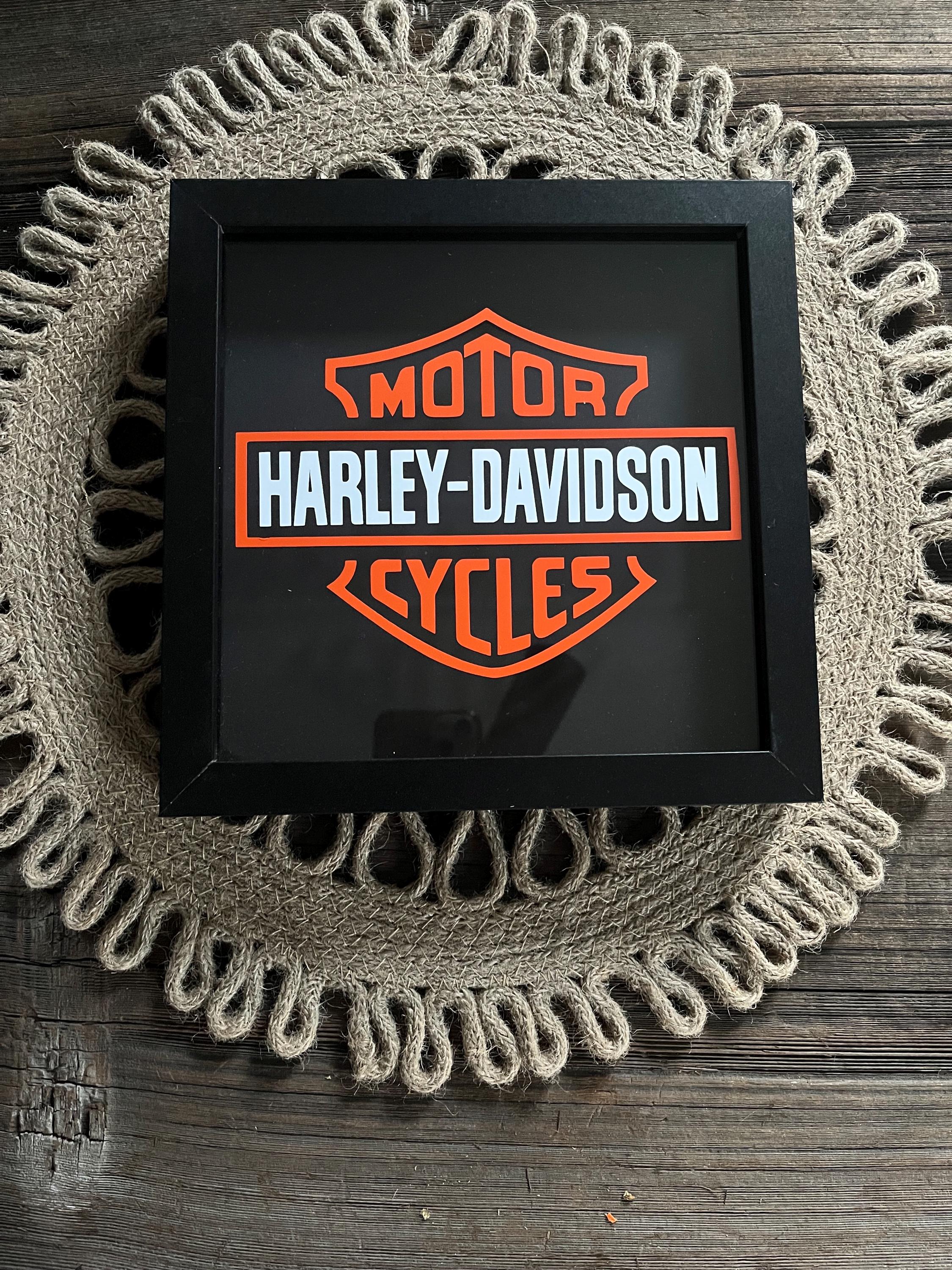 Harley Davidson Flower Shadow Box,motorcycle, Harley - Etsy