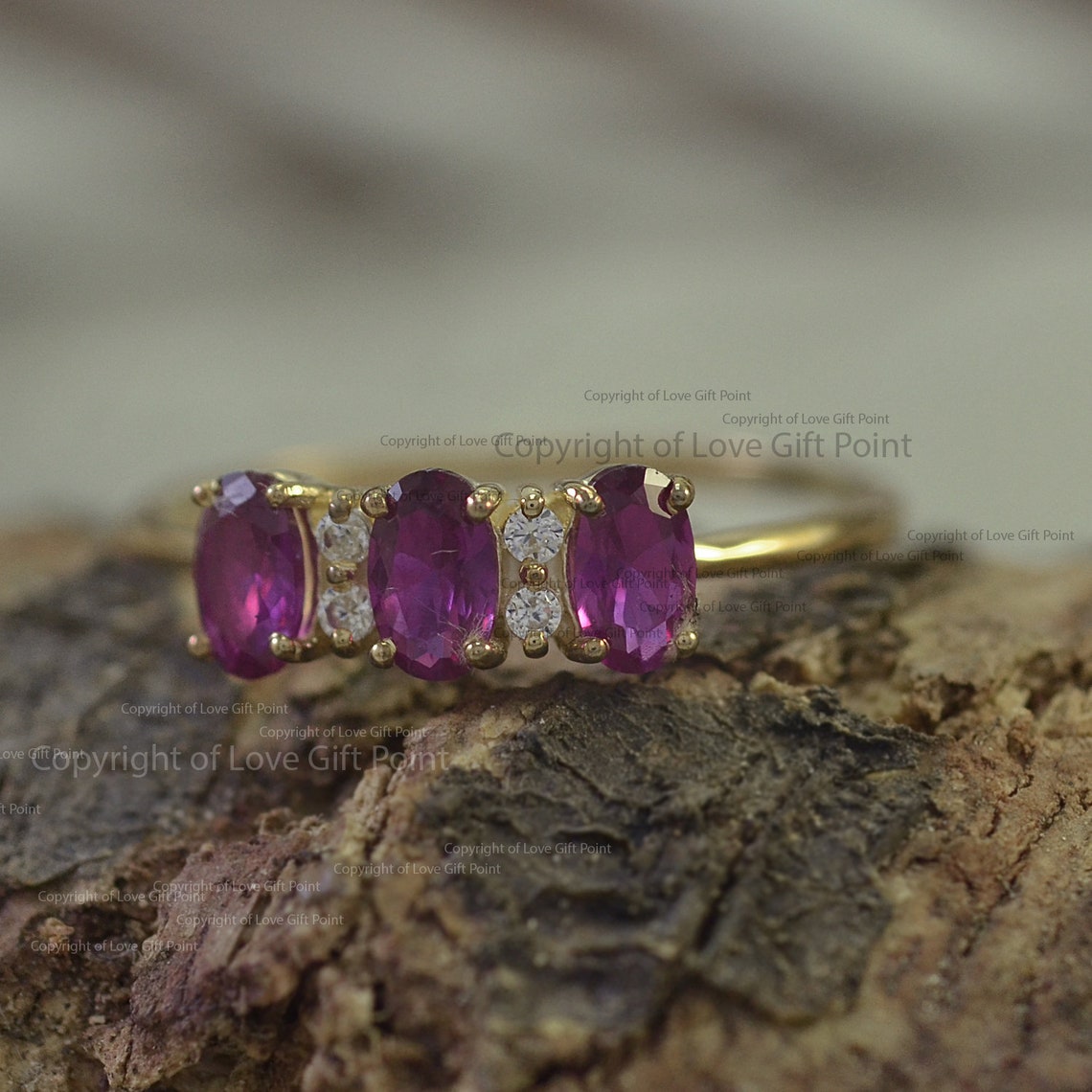 Genuine Pink Sapphire Gemstone Diamond Ring in 14k Solid Gold | Etsy