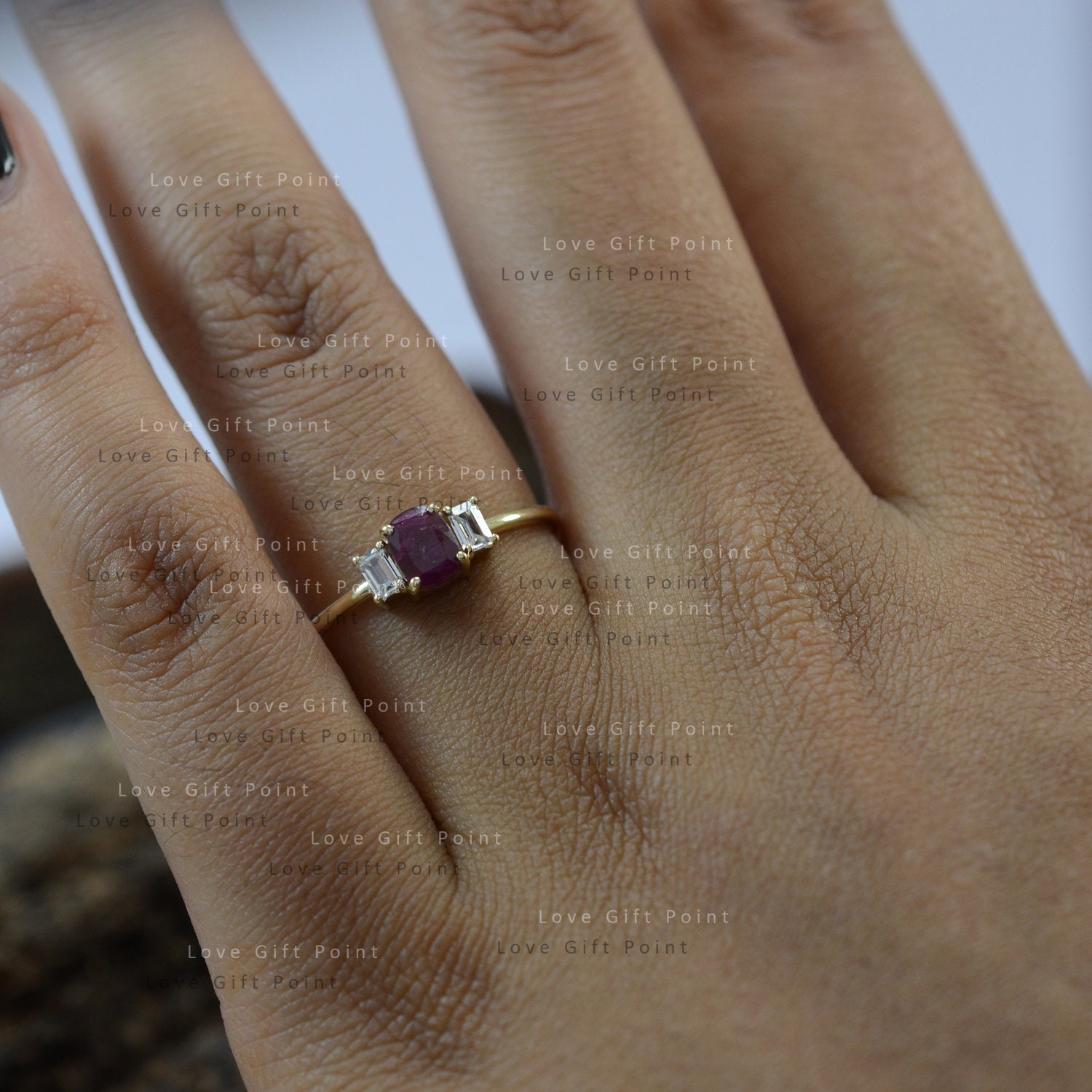 Solitaire Ring Genuine 0.65 Ct. Ruby Gemstone Real SI Clarity | Etsy