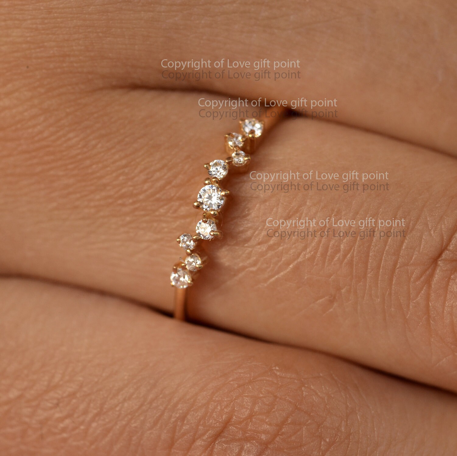 Natural Si Clarity G H Color Cluster Diamond Engagement Ring - Etsy