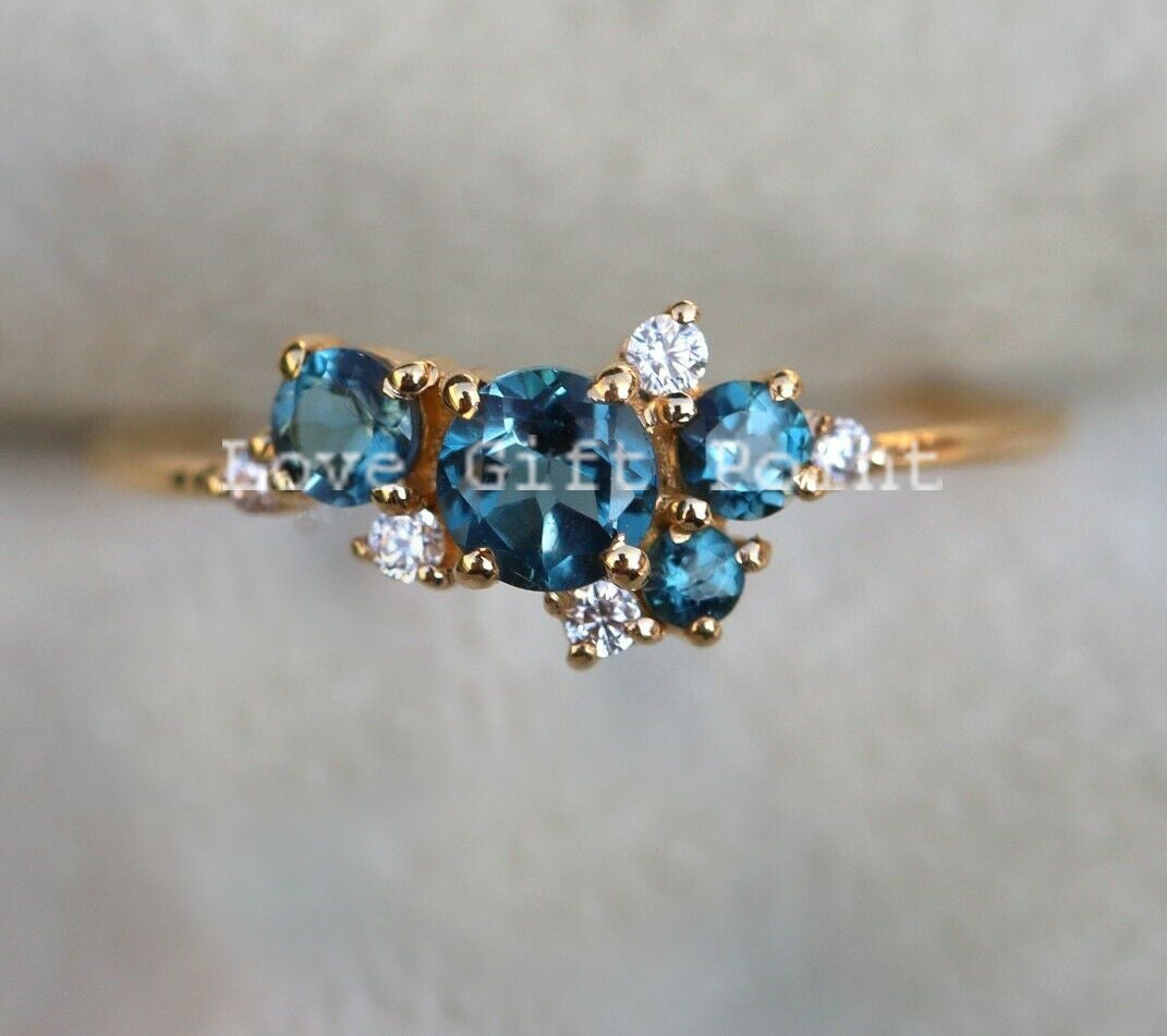 Natural London Blue Topaz Gemstone Real SI Clarity G-H Color | Etsy
