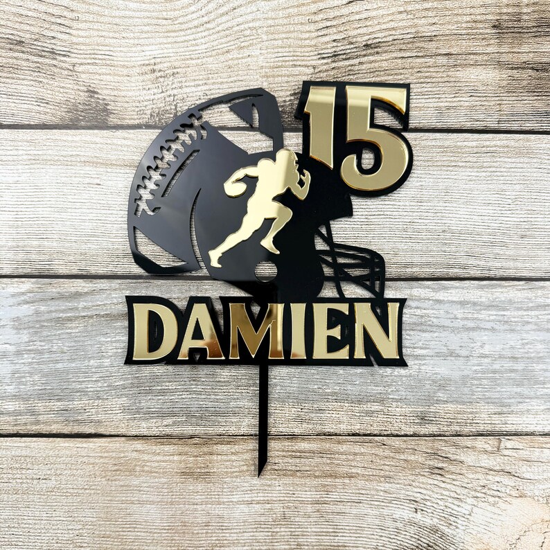 Custom Football Cake Topper SVG | Personalized Football Player Birthday ...