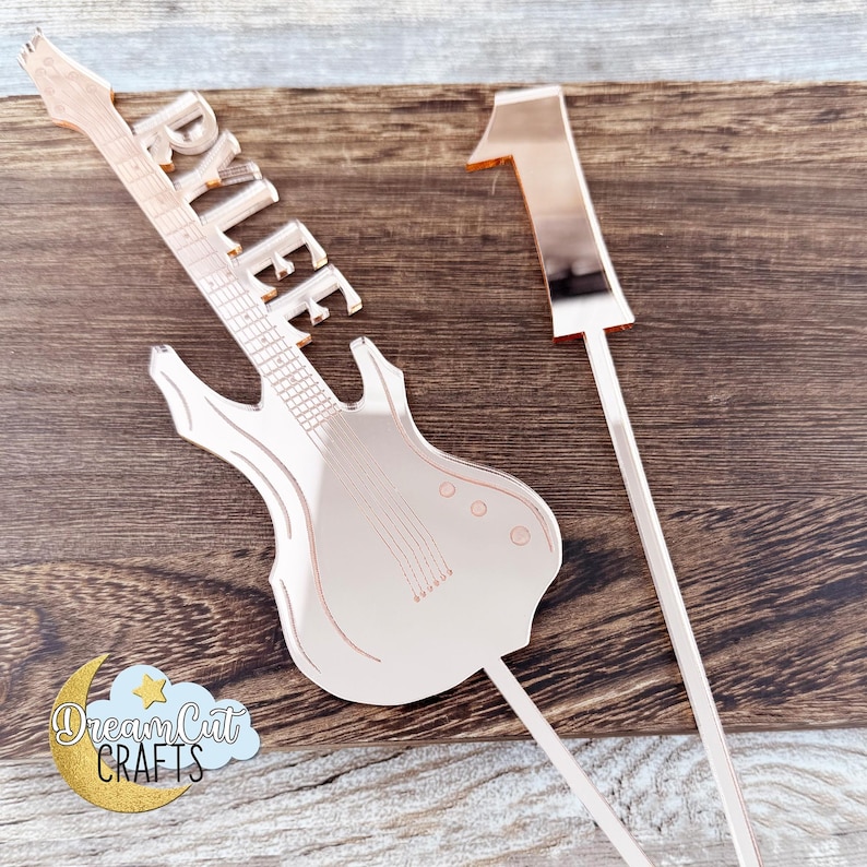 Custom Cake Topper Music Electric Guitar Cake Topper Birthday Cake ...