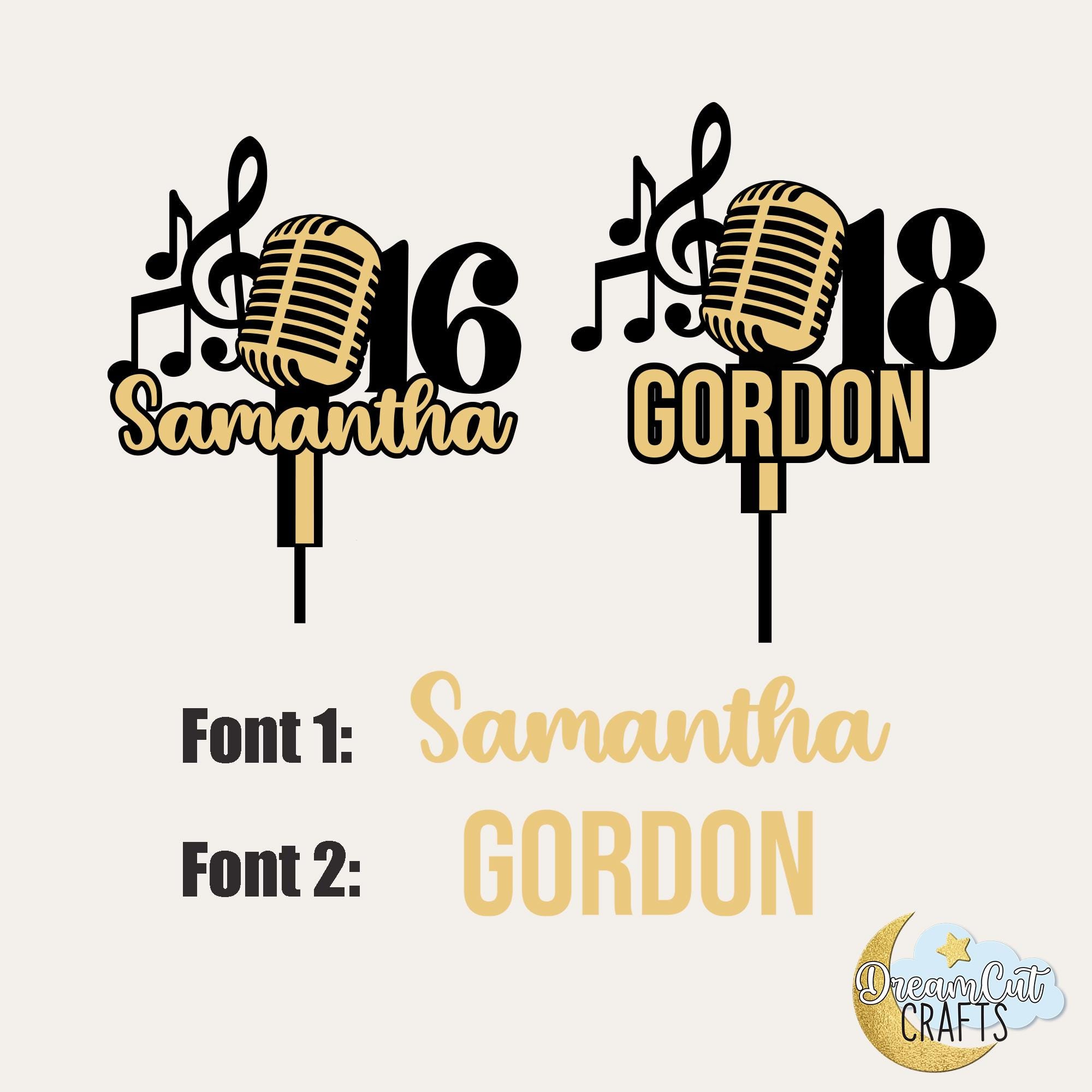 Custom Cake Topper Microphone | Music Cake Topper | Birthday Cake ...
