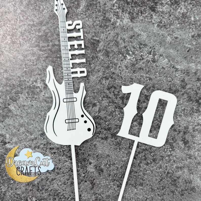Custom Cake Topper Music Electric Guitar Cake Topper Birthday Cake ...