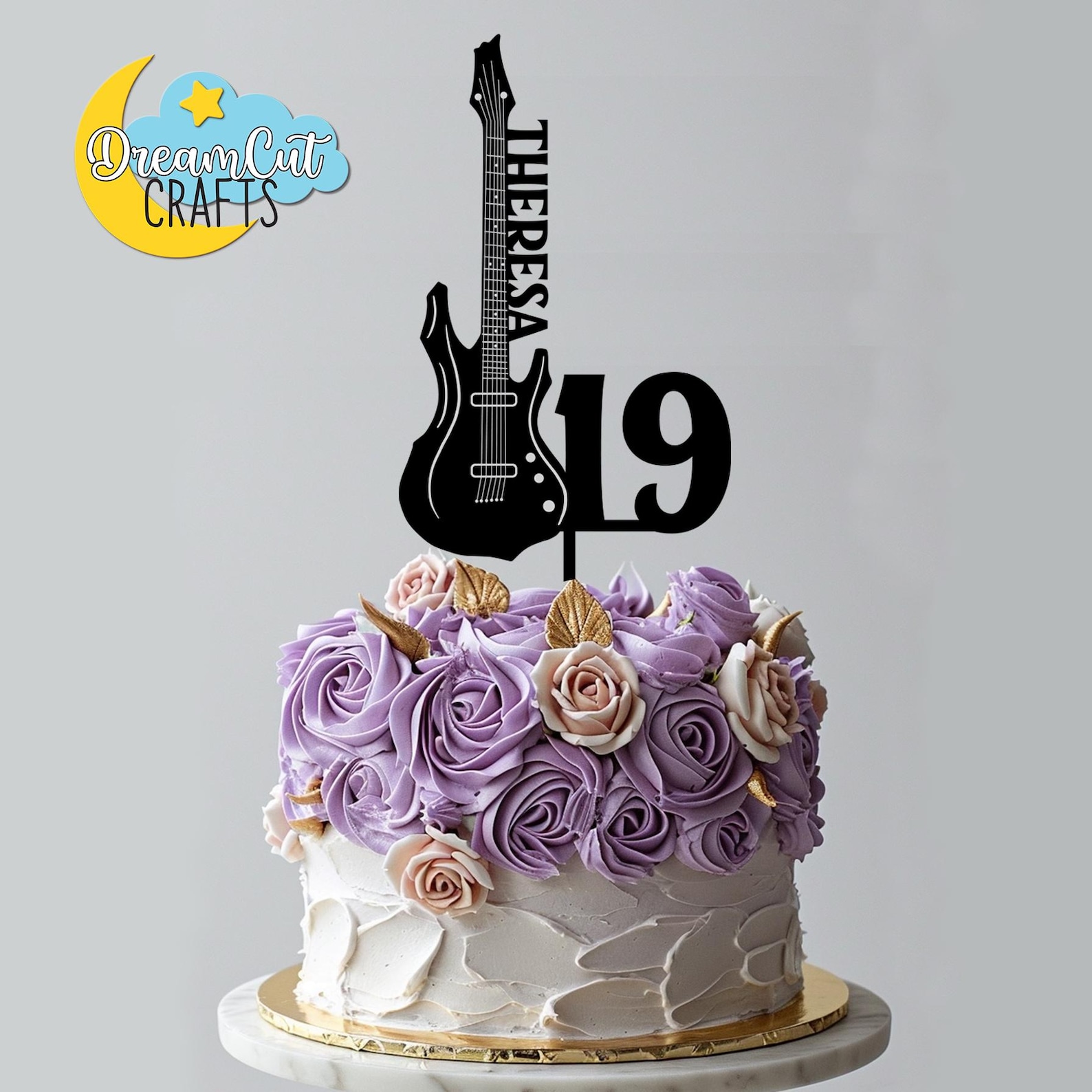 Custom Cake Topper Music Electric Guitar Cake Topper Birthday Cake ...