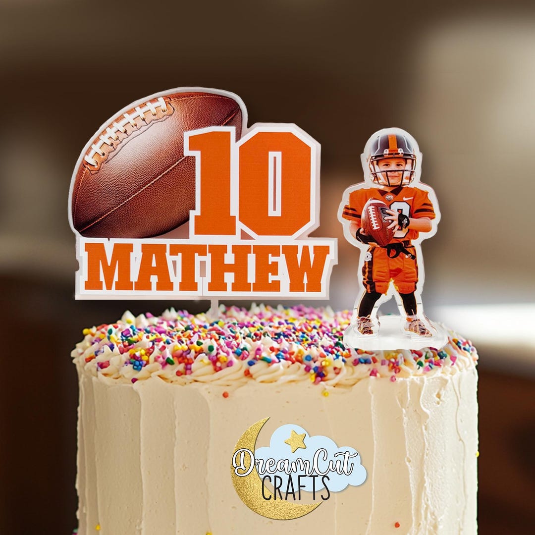 Custom Cake Topper Football | Custom Printed Cake Topper | Photo Cake ...
