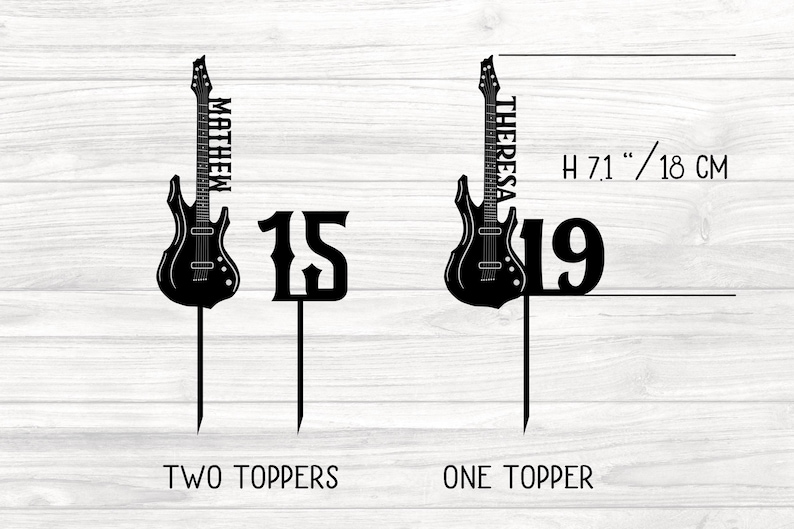 Custom Cake Topper Music Electric Guitar Cake Topper Birthday Cake ...