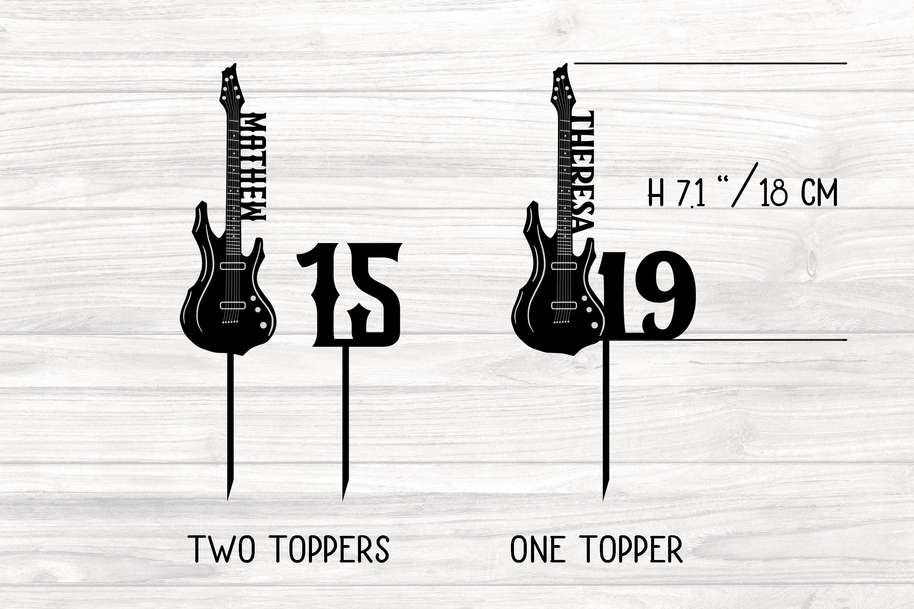 Custom Cake Topper Music Electric Guitar Cake Topper Birthday Cake ...