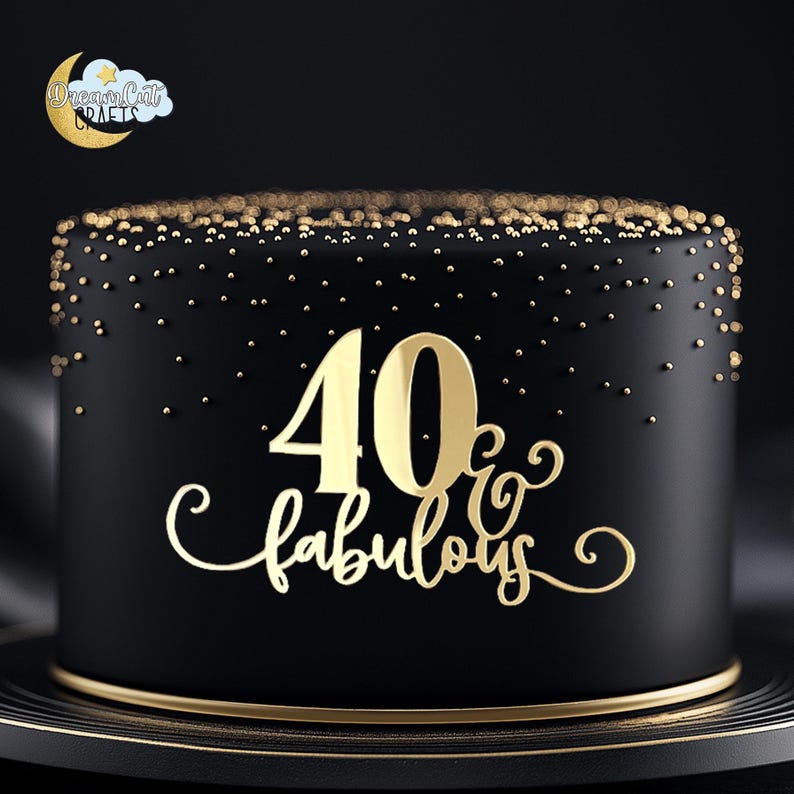 Birthday Cake Topper, Gold Acrylic Cake Topper, Personalized Cake ...