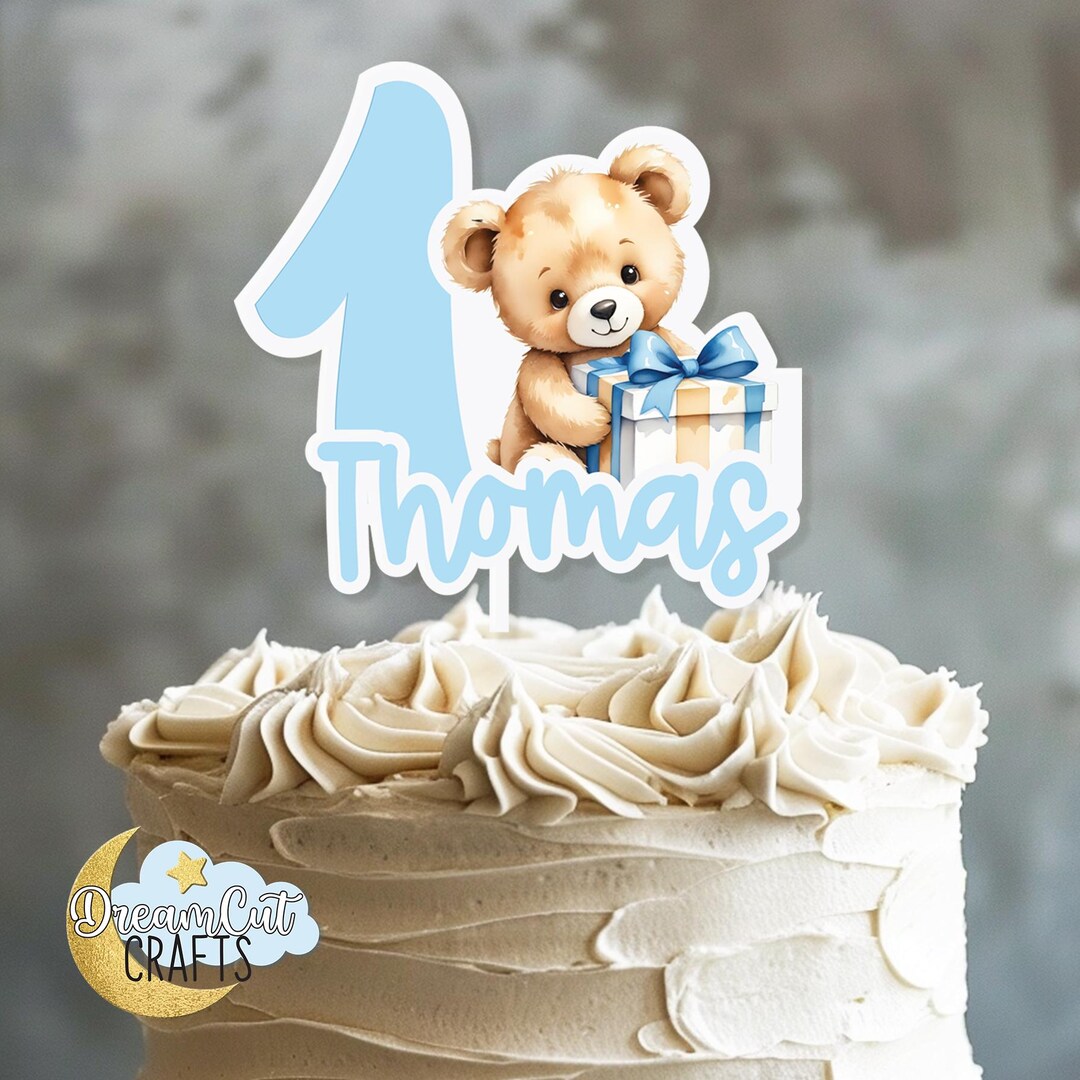 Custom Baby Cake Topper | Teddy Bear Cake Topper | Toddler Birthday ...