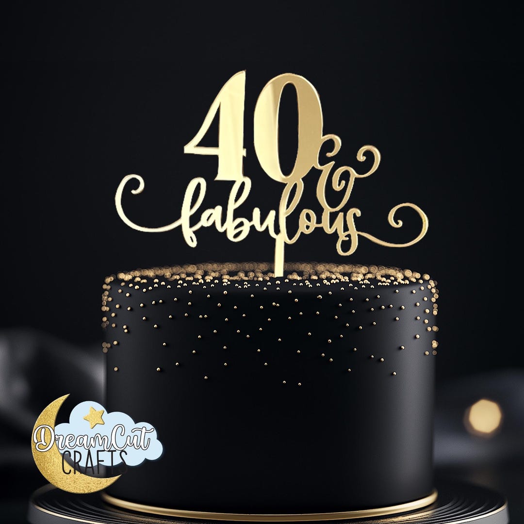 Birthday Cake Topper, Gold Acrylic Cake Topper, Personalized Cake ...