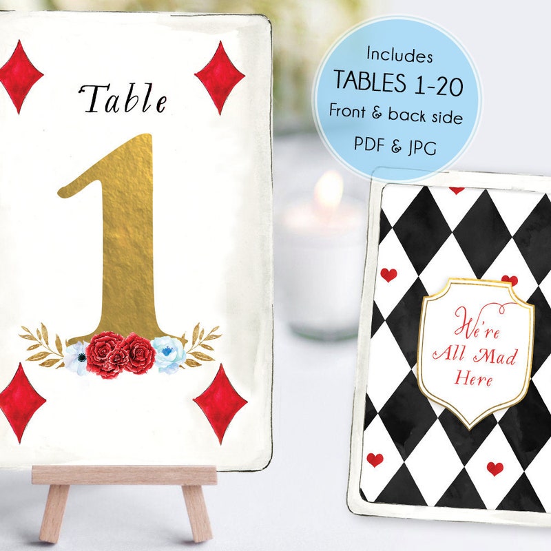 Alice in Wonderland Table Numbers - Etsy
