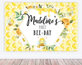 Bee Happy Birthday Banner Happy Bee Day Banner Little Honey | Etsy