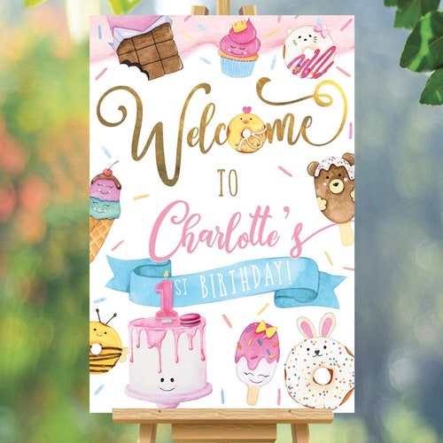 Candyland WELCOME SIGN Candyland Birthday Printable Welcome - Etsy