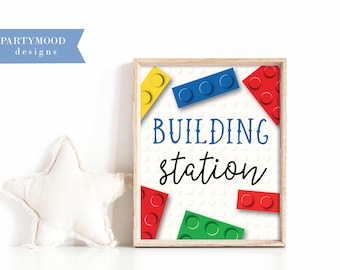 Building Blocks Welcome Sign, Blocks Birthday Party, Builders, Building ...