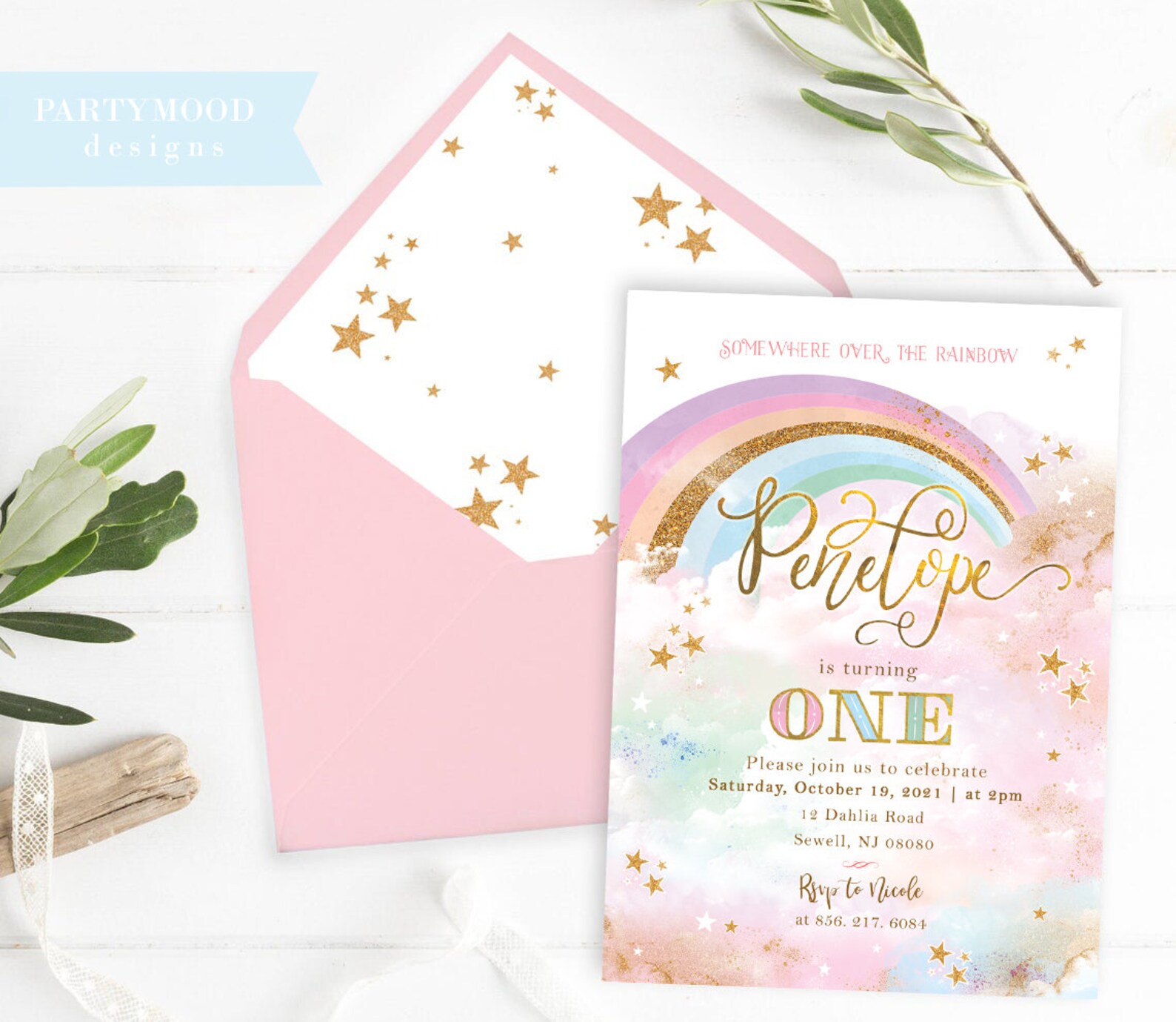 Rainbow Envelope Liner Rainbow Birthday Invite Magical Party | Etsy