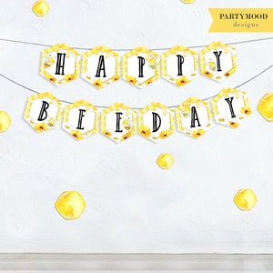 Bee Welcome Sign, Editable Bumble Bee Decor, Little Honey Birthday ...