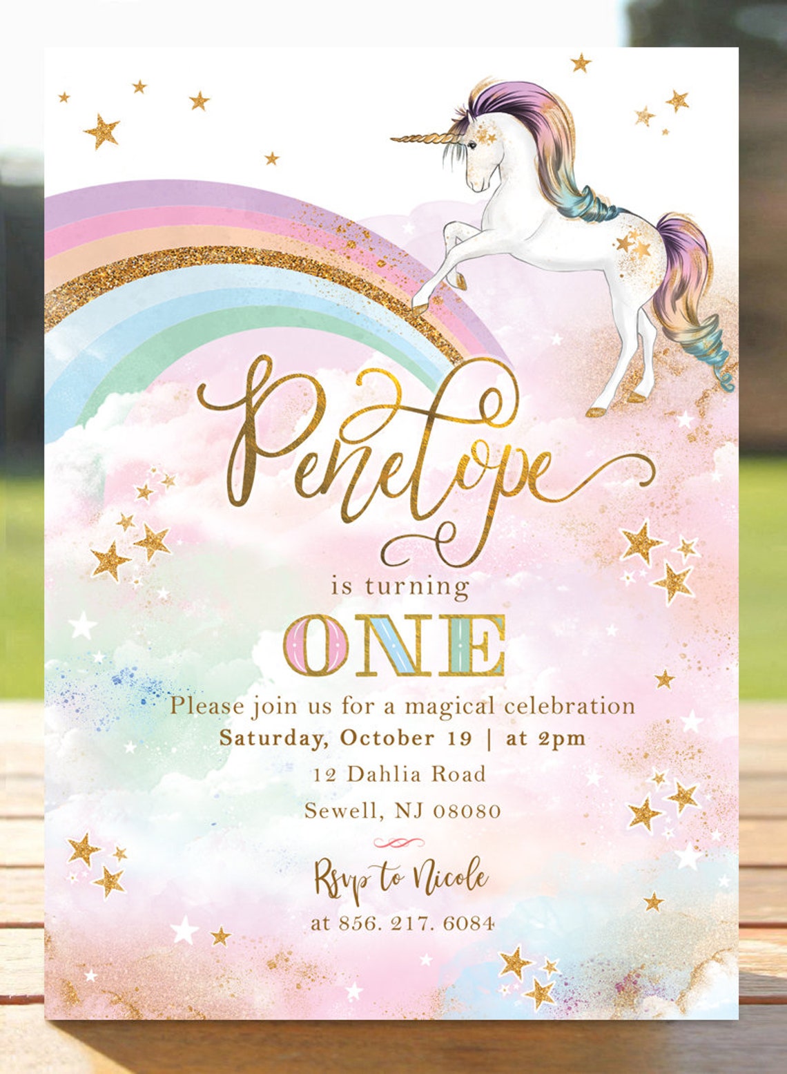 Unicorn Rainbow Invitation Rainbow Birthday Invite Magical - Etsy