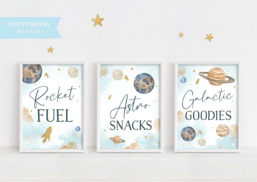 Outer Space Signs, Set of 3 Fun Signs, Space Theme, First Trip Around ...