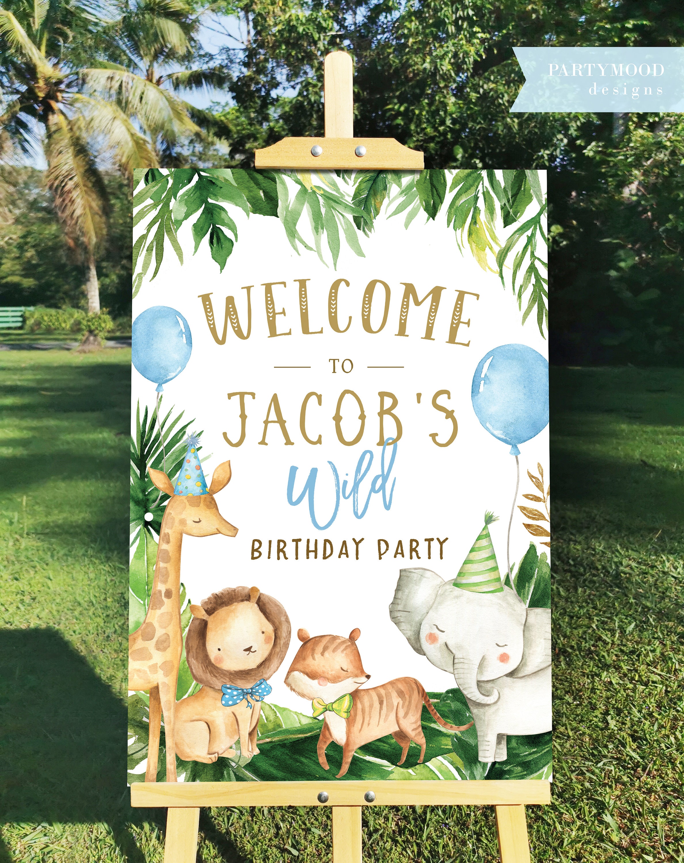 Two Wild Banner, Safari Banner, Boy 2nd Birthday, Jungle Theme, Wild ...